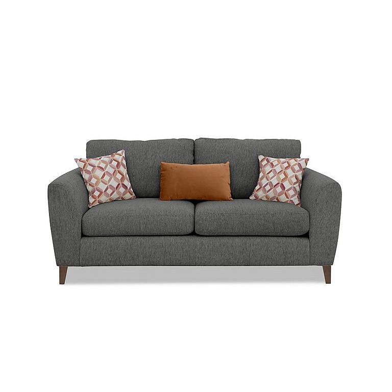 Pippa 3 Seater Fabric Sofa with Wooden Feet - Slate Spice by Furniture ...