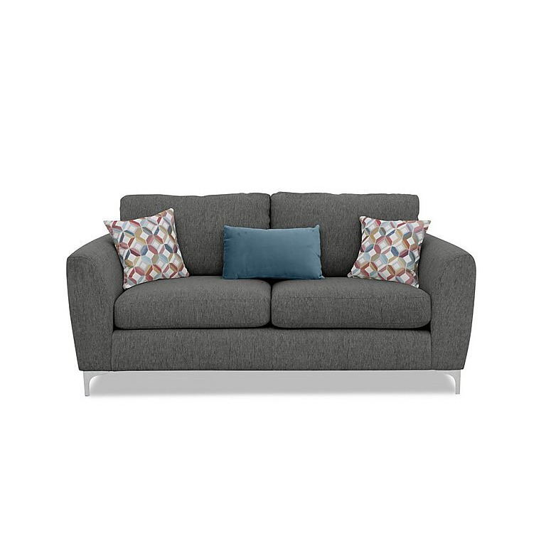 Pippa 3 Seater Fabric Sofa with Chrome Feet - Slate Tutti by Furniture ...