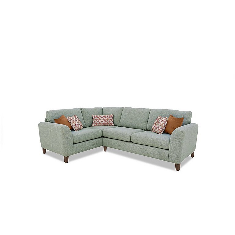 Pippa Fabric Small Left Hand Facing Corner Sofa with Wooden Feet - Eau ...