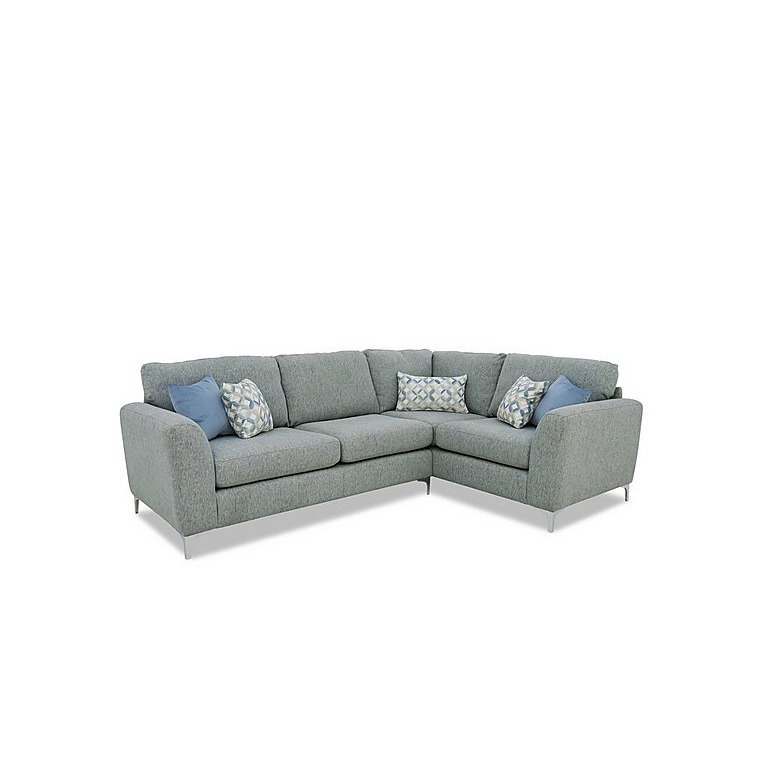 Pippa Fabric Small Right Hand Facing Corner Sofa with Chrome Feet - Blue Sea by Furniture ...