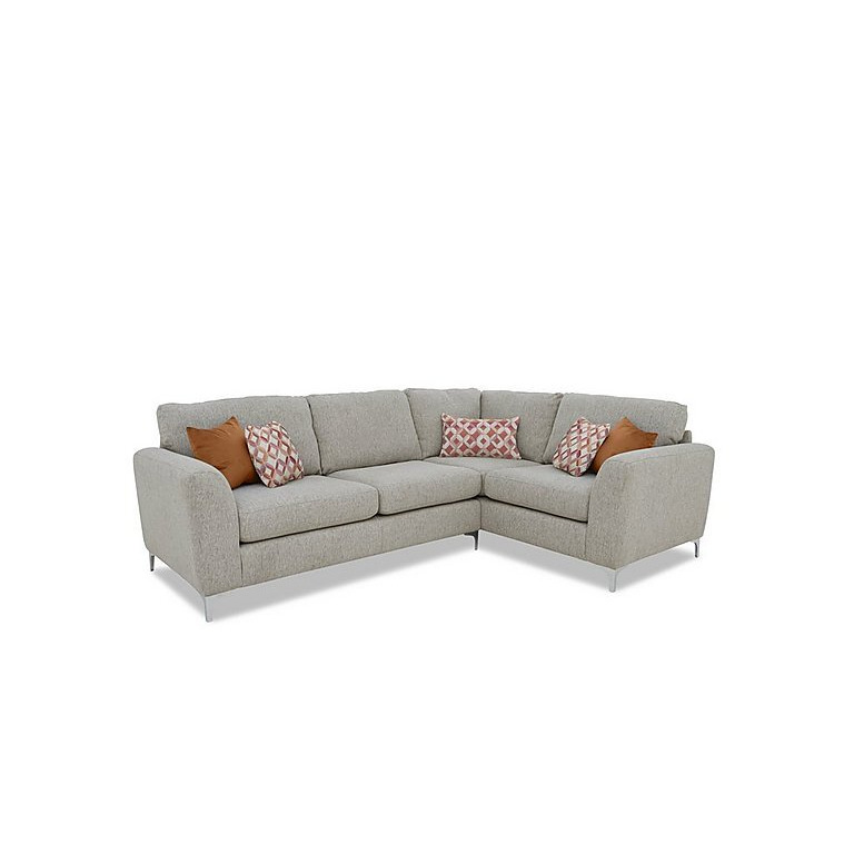 Pippa Fabric Small Right Hand Facing Corner Sofa with Chrome Feet ...