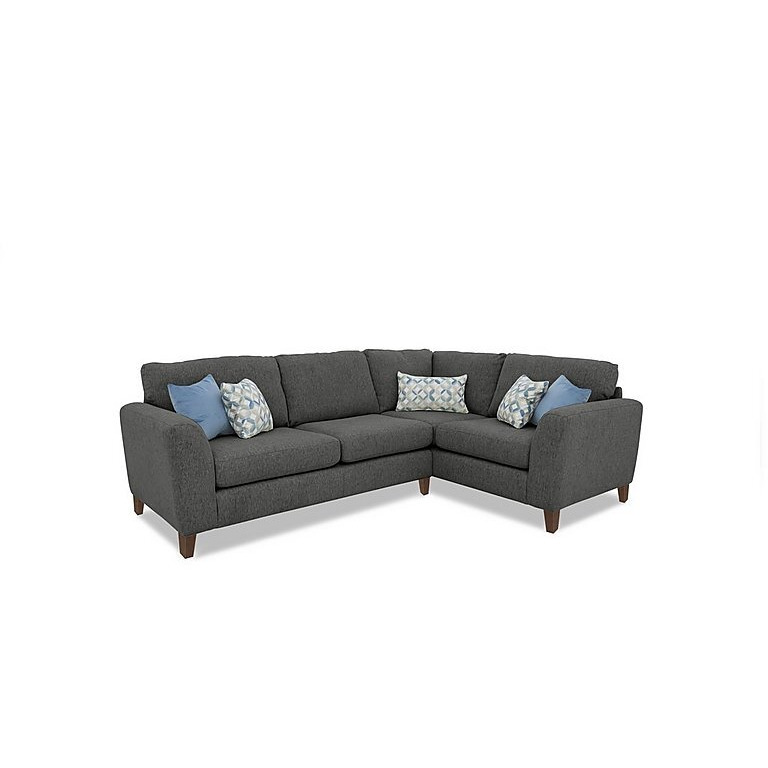 Pippa Fabric Small Right Hand Facing Corner Sofa with Wooden Feet ...