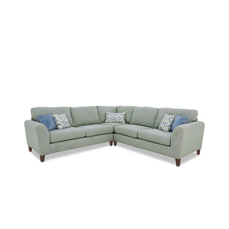 Pippa Fabric Large Corner Sofa with Wooden Feet - Eau Sea by Furniture ...
