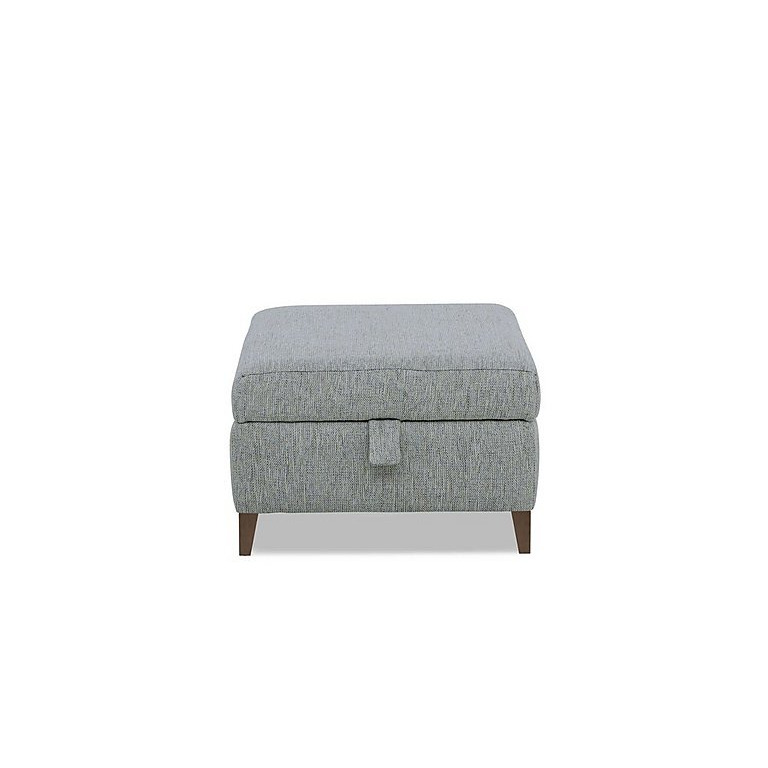 Pippa Fabric Storage Footstool with Walnut Feet - California Blu by ...