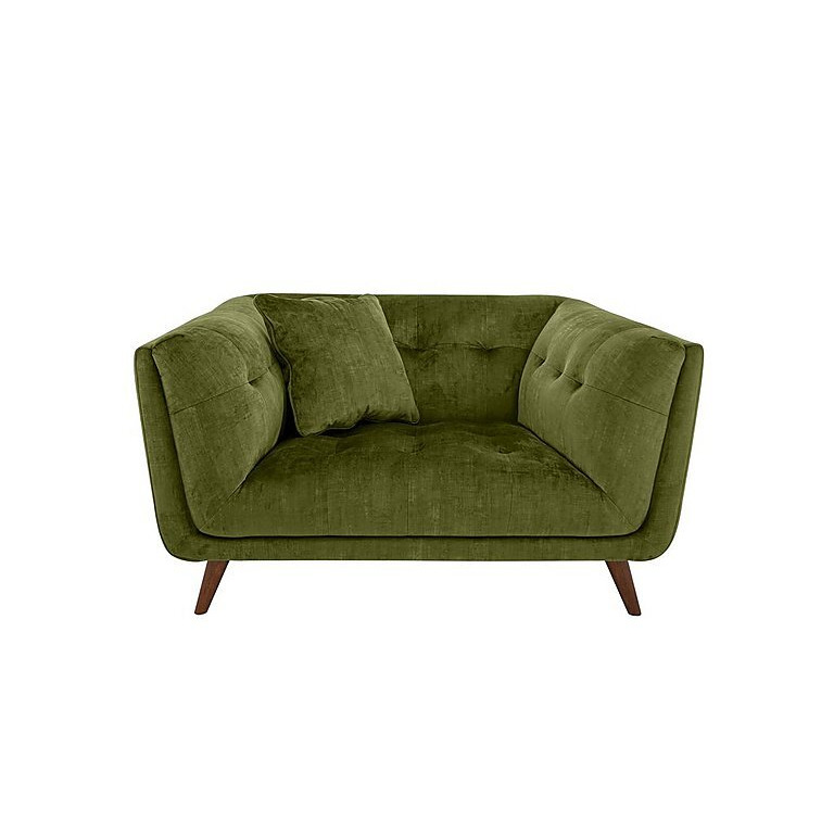 Rene Fabric Cuddler Chair - Heritage Olive by Furniture Village ...