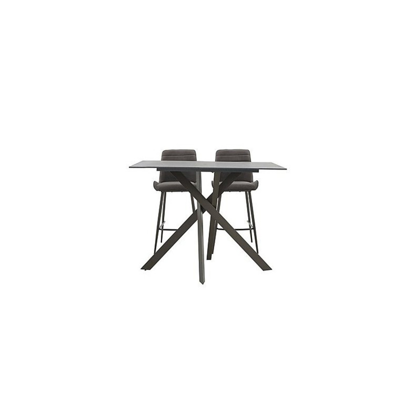 Samurai Table and 2 Velvet Bar Stools - Grey by Furniture Village ...
