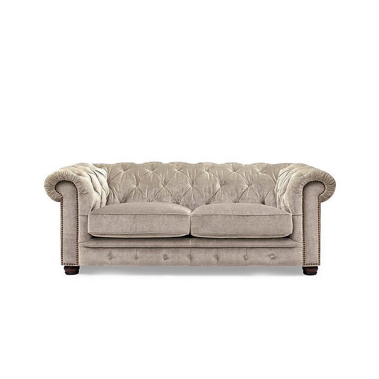 At The Helm - Shackleton 3 Seater Fabric Chesterfield Sofa with USB-C - Barley by Furniture ...