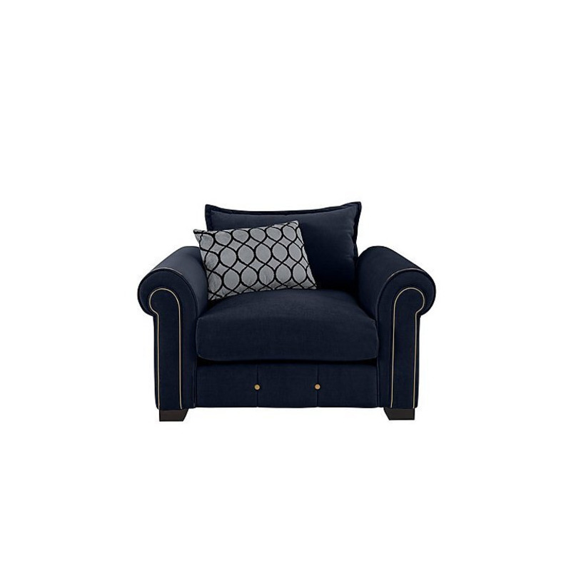 Alexander and James - Sumptuous Fabric Armchair - Chamonix Navy Gold by ...