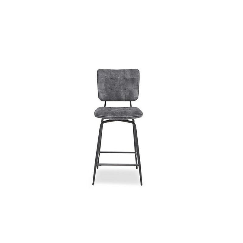 Habufa - Toronto Velvet Swivel Bar Stool - Anthracite by Furniture ...