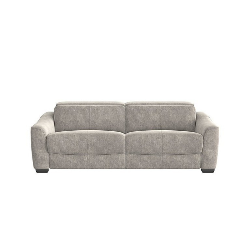 Xavier 3 Seater Fabric Recliner Sofa with Power Headrests - Grey by ...