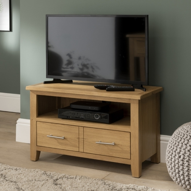 Oak City - NEW Nebraska Modern Oak Small TV Unit - Oak by Furniture World | ufurnish.com