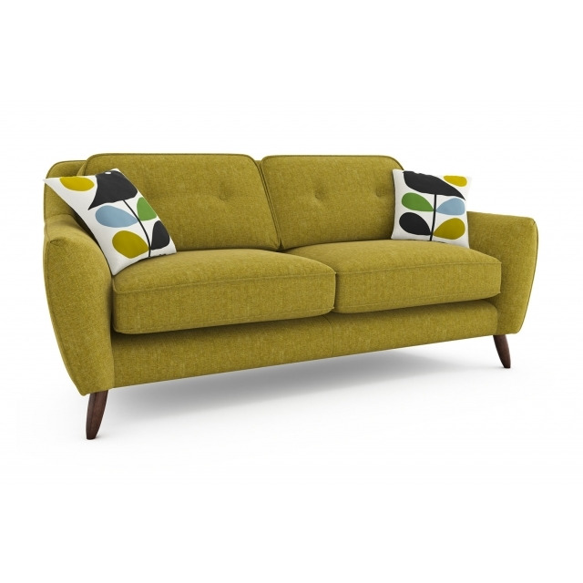 Orla Kiely Laurel Large Sofa in Eske - Eske Yellow Olive by Furniture ...