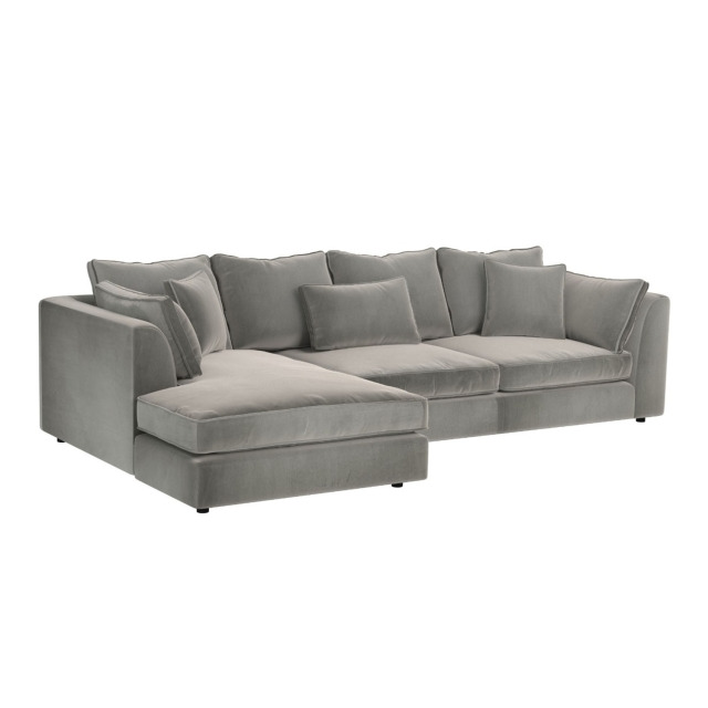 Hadleigh Large LHF L Shape Chaise Sofa - Lumino Silver - Left Hand ...