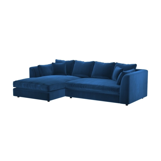 Hadleigh Small LHF L Shape Chaise Sofa - Lumino Midnight Blue - Left ...