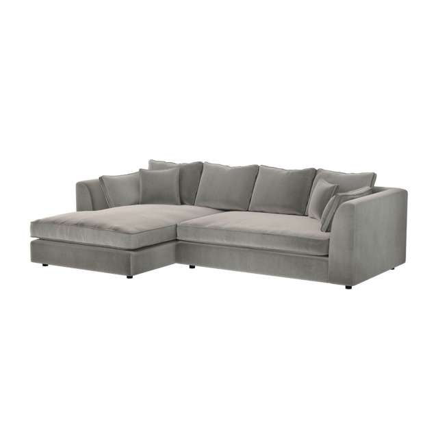 Hadleigh Small LHF L Shape Chaise Sofa - Lumino Silver - Left Hand ...