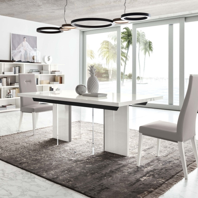 ALF Artemide Extending Dining Table 210cm in White High Gloss - White ...