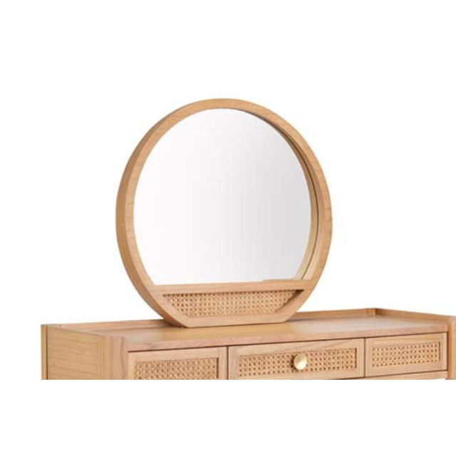 Java Rattan Dressing Table Mirror - Oak by Furniture World | ufurnish.com