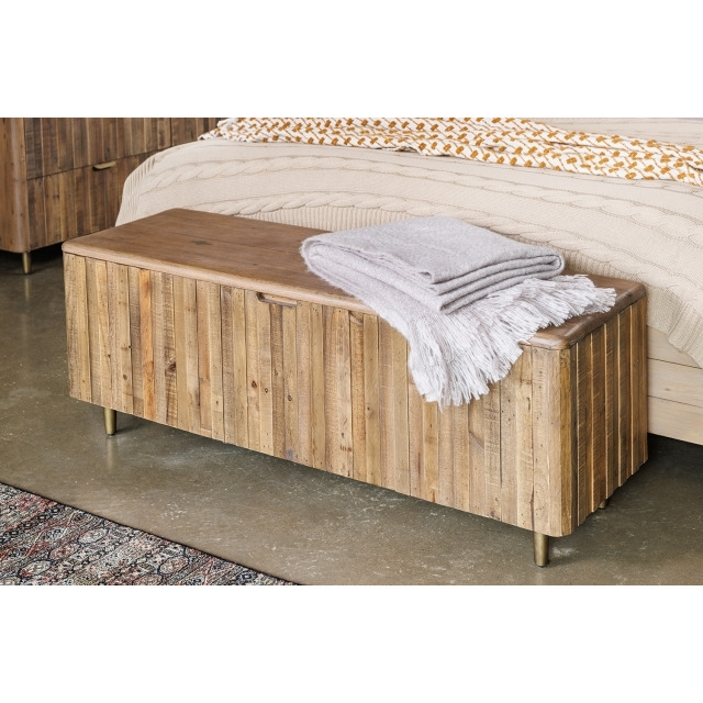 Fairfax Reclaimed Slatted Wood Blanket Box - Reclaimed by Furniture ...