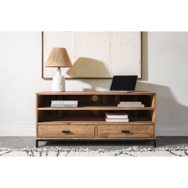 Tasmania Reclaimed Oak Wood TV Unit - Reclaimed by Furniture World ...