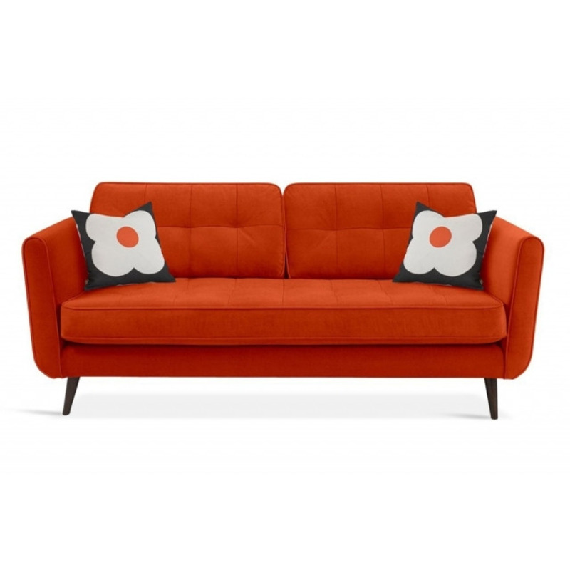 Orla Kiely Ivy Large Sofa - Orange by Furniture World | ufurnish.com