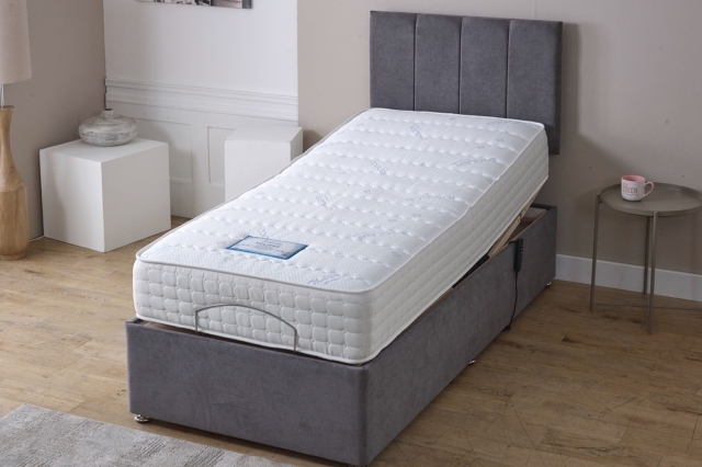 Adjust-A-Bed Eclipse Express DHD Electric Adjustable Divan Bed - Double - Grey by Furniture ...