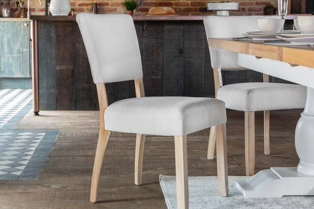 Classic Farmhouse Fabric Dining Chair in Natural - Natural by Furniture ...