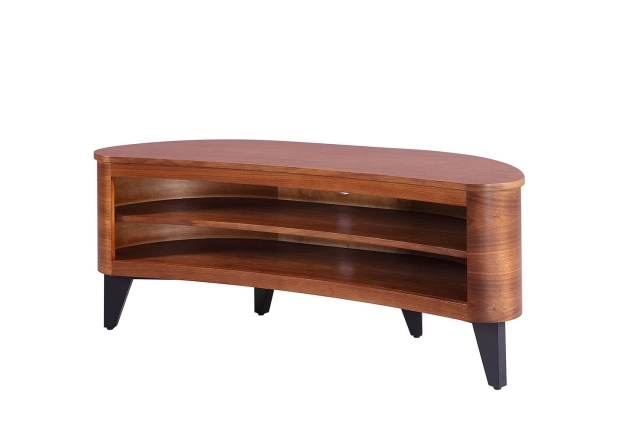 San Francisco Curved TV Stand - Walnut by Furniture World | ufurnish.com