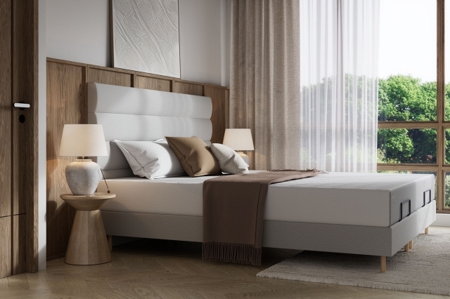 TEMPUR Form Spring Static Bed with Horizontal Headboard - Super King - Grey by Furniture World ...