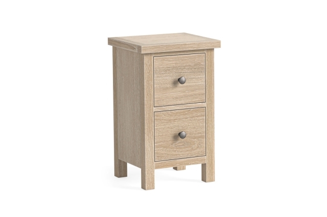 Modern Country Oak Narrow Bedside Table - Oak by Furniture World ...
