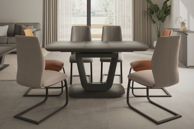 Vida Living Lazzaro Gloss Small 120-160cm Extending Dining Table Set ...