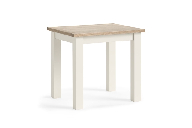 Modern Country Painted Oak Coconut White Bistro Dining Table - Coconut ...