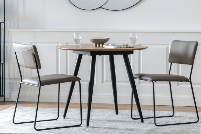 Gallery Direct Astley 90cm Round Dining Table Set and x2 Chalkwell ...