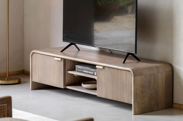 Gallery Direct Colonna Mango Wood Media TV Unit - Mango Wood by ...