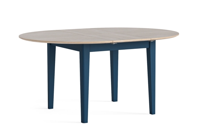Marlow Oak Painted Navy Blue Round Extending Dining Table - Blue by ...