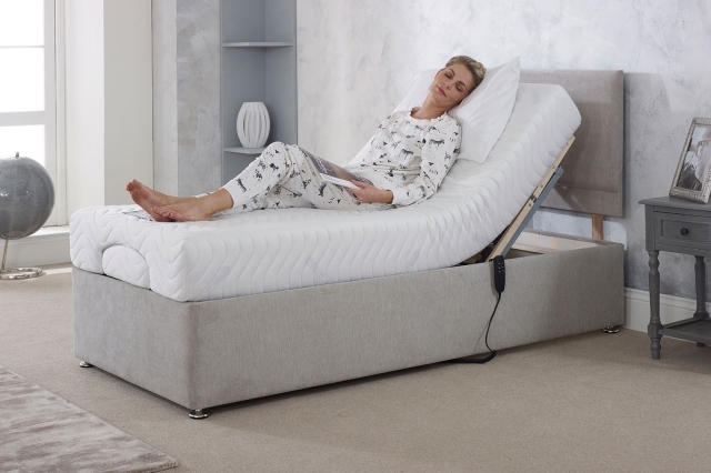 Adjust-A-Bed Ortho Memory Electric Adjustable Divan Bed - Small Single - Grey by Furniture World ...