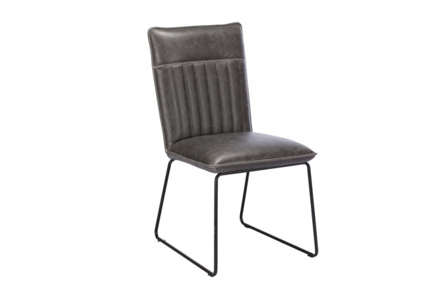Cooper Leather Dining Chair in Grey Pair - Grey by Furniture World ...