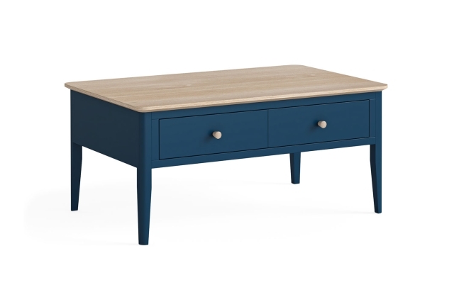 Marlow Oak Painted Navy Blue Coffee Table - Blue by Furniture World ...