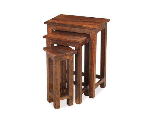 Oak City - Maharajah Indian Rosewood Thacket Tall Nest of 3 Tables by ...