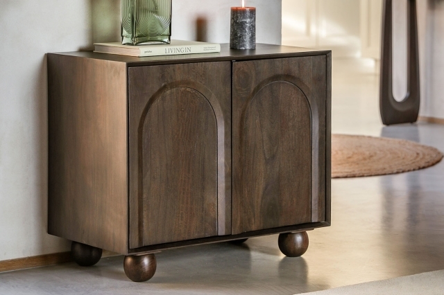 Gallery Direct Arc Walnut Mango Wood Small Sideboard - Walnut by ...