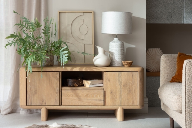 Flynn Natural Oak TV Unit - Oak by Furniture World | ufurnish.com
