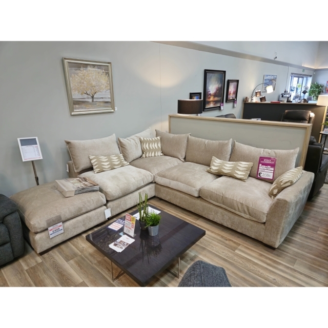 Metro Lounge Right Hand Facing Corner Sofa and Stool by Furniture World ...