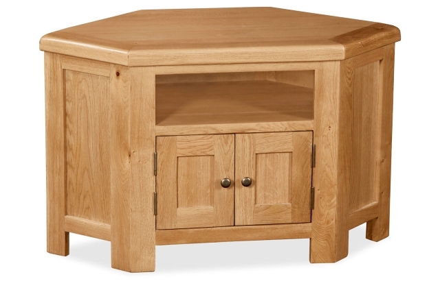 Salisbury Waxed Premium Oak Corner Tv Unit - Oak by Furniture World ...