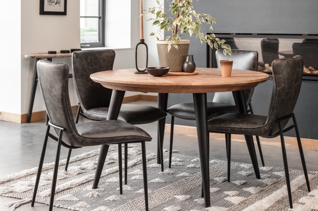 Franklin Reclaimed Wood 120cm Round Dining Table - Reclaimed by ...