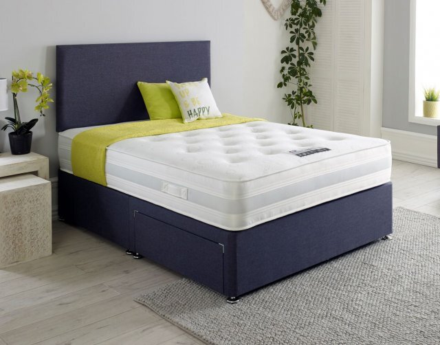 Dura Beds Comfort Care Divan Bed with FREE Headboard - Double - Blue by ...