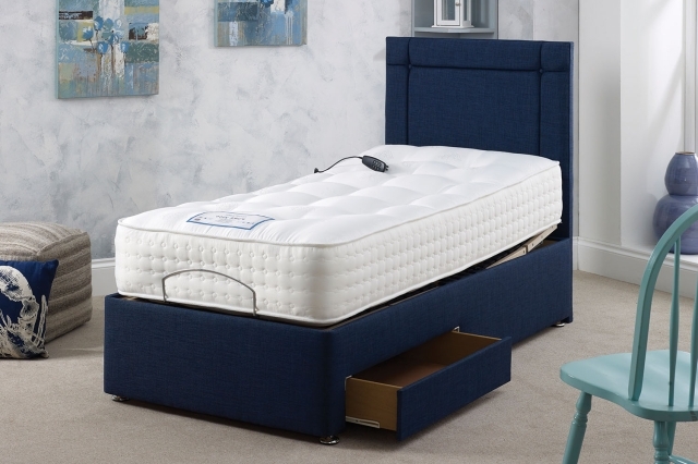 Adjust-A-Bed Pure 2000 Electric Adjustable Divan Bed - Single - Blue by ...