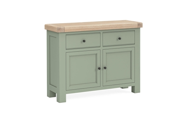 Salcombe Painted Oak Sage Green Small Sideboard - Sage by Furniture ...