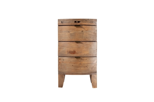 Bermuda Reclaimed Wood 3 Drawer Bedside Table - Reclaimed by Furniture ...