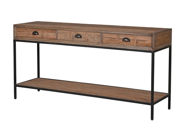 Reclaimed Oak 3 Drawer Console Table - Reclaimed by Furniture World ...