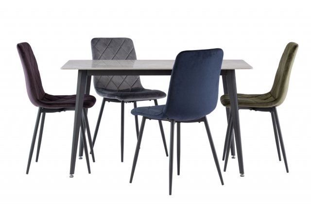Indy 1.6m Dining Set in Rebecca Grey with x4 Indy Chairs by Furniture ...