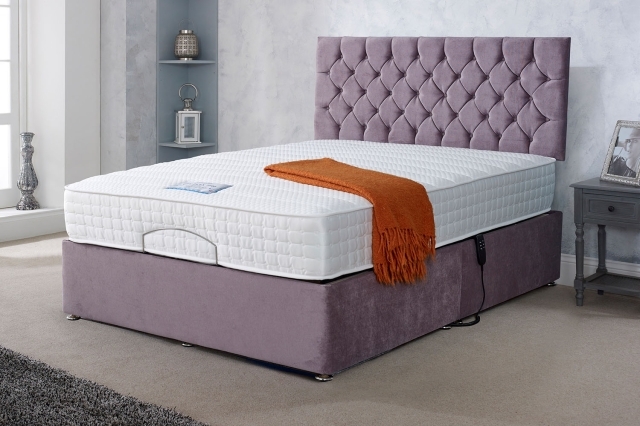 Adjust-A-Bed Gel-Flex 1000 Electric Adjustable Divan Bed - King Size - Purple by Furniture World ...
